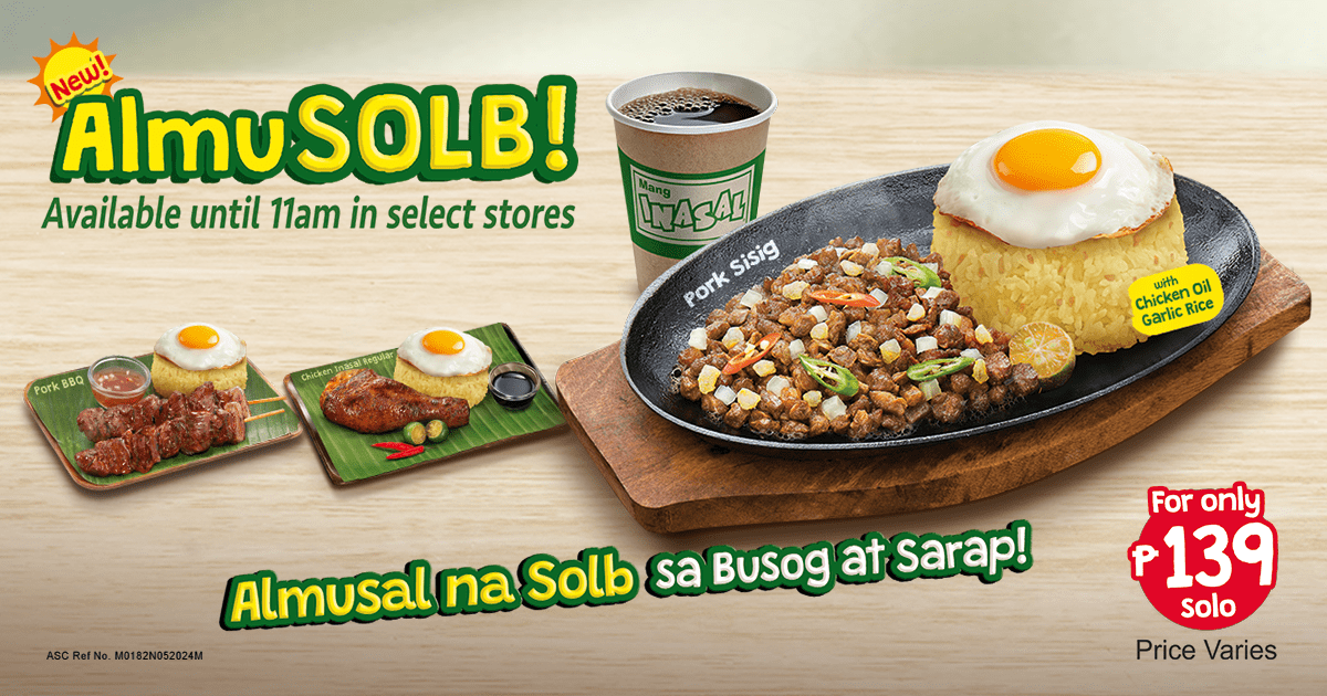Enjoy Mang Inasal's New AlmuSOLB Breakfast Meals!